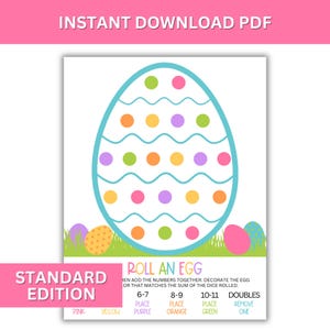 Roll an Easter Egg Game | Fun Printable Easter Activity | Instant ...