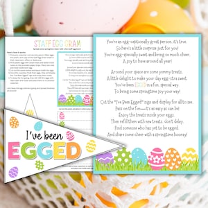 Staff Egg Gram Printable | Easter Kindness Game – You've Been Egged ...