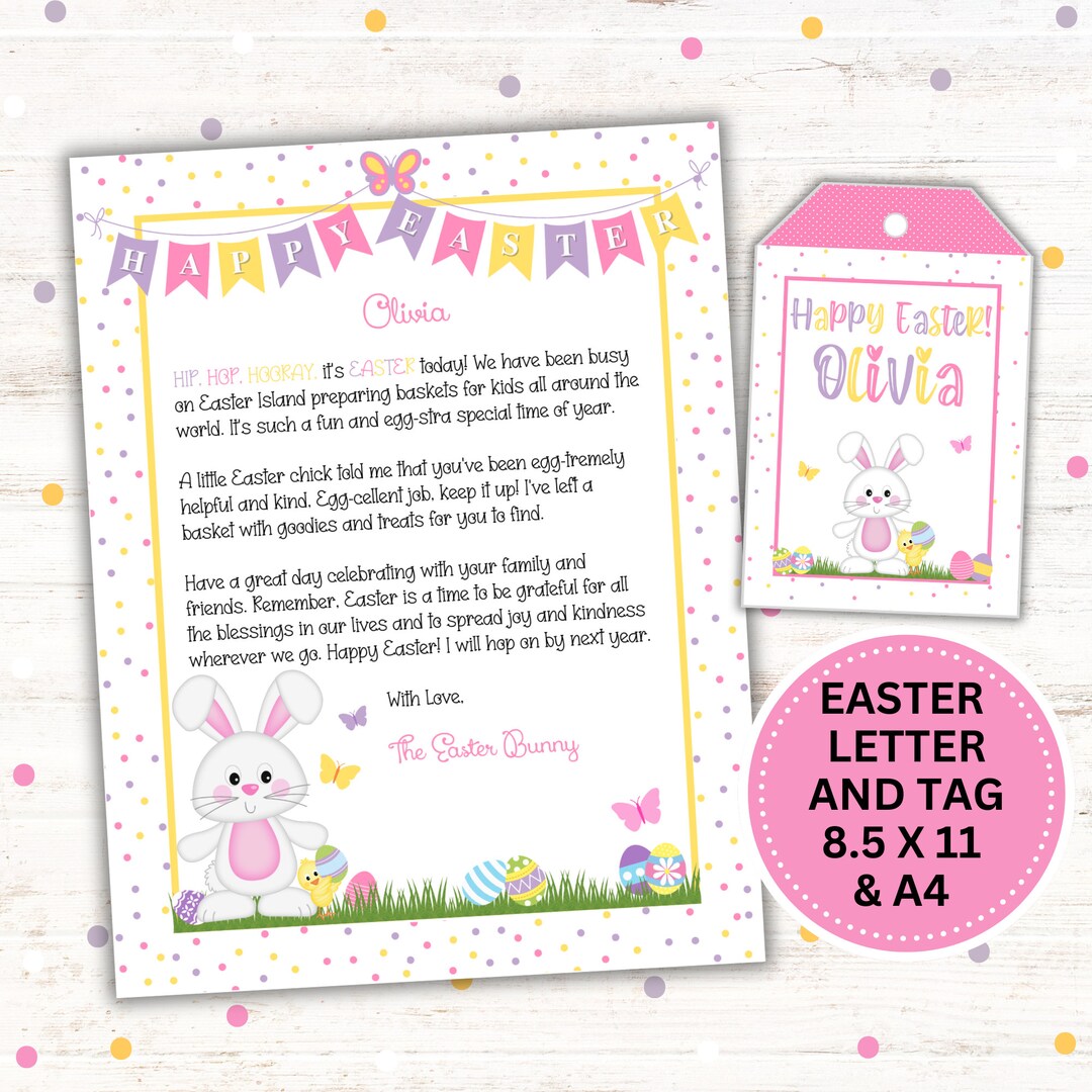 Editable Easter Bunny Letter, Printable Easter Bunny Letter, Editable ...