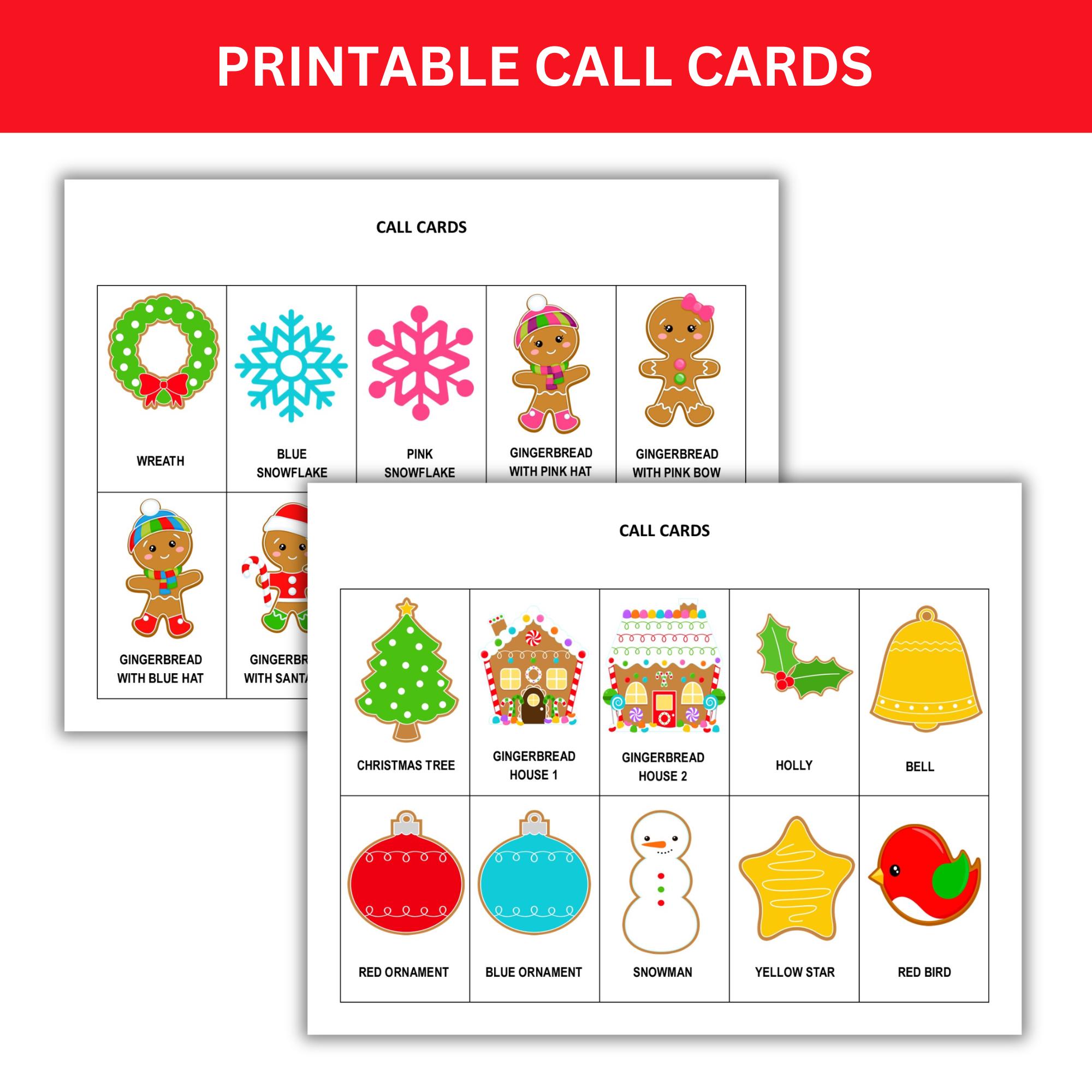 Gingerbread Bingo Game | Printable Holiday Bingo Cards | Christmas ...