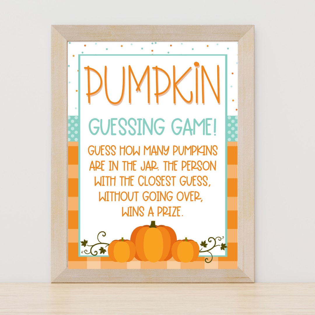 Guess How Many Pumpkins Are in the Jar Printable | Halloween Party Game ...