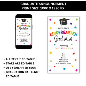 Kindergarten Graduation Bundle - Editable Canva Files - Program ...