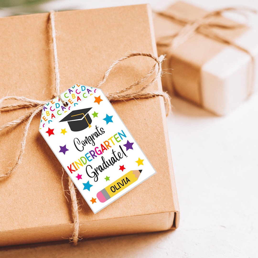 Kindergarten Graduation Gift Tags, Printable Graduation Favor Tags, End ...
