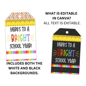 Here's to a Bright School Year Gift Tags Printable and Editable ...
