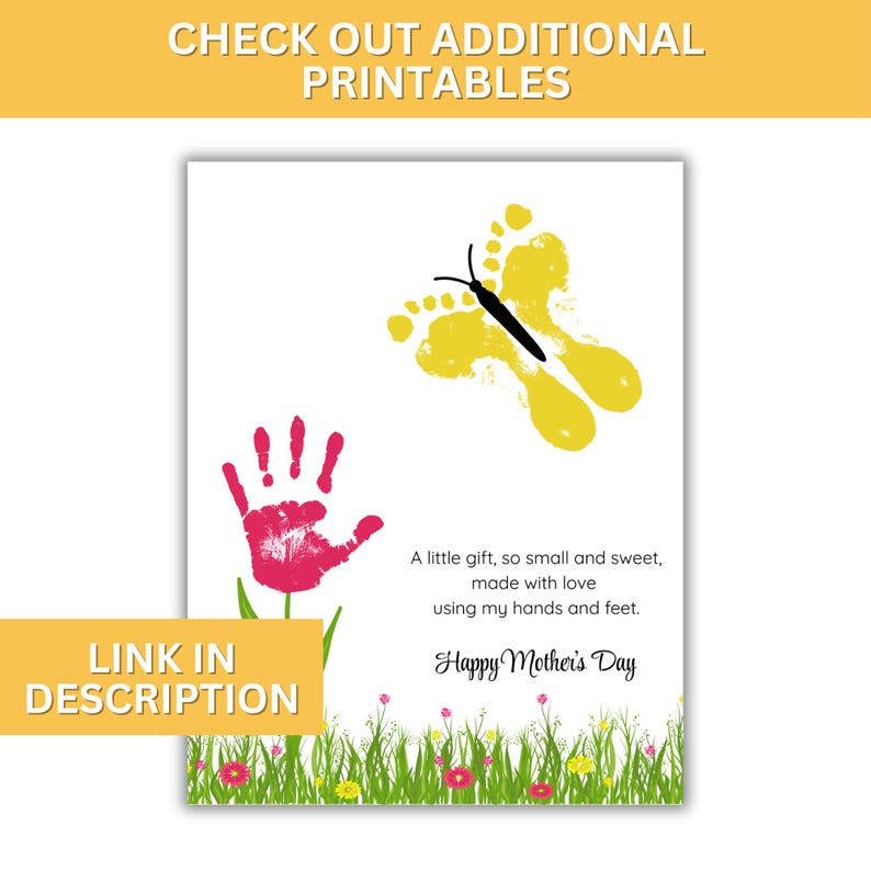 Mother's Day Handprint Craft: I Love Mom Bee Keepsake (instant Download ...
