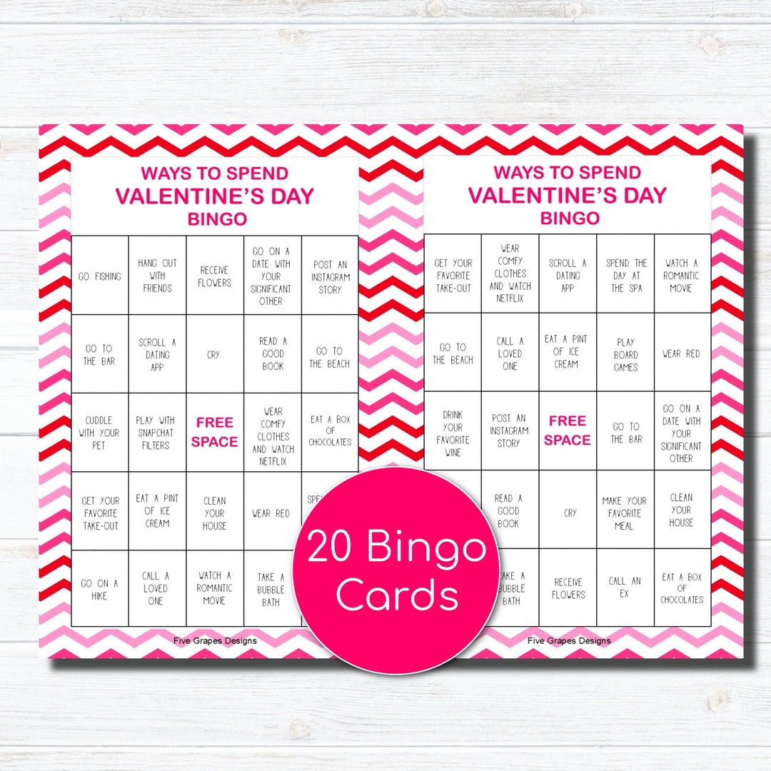 Printable Valentine's Day Bingo, Valentines Bingo, Printable Valentine ...