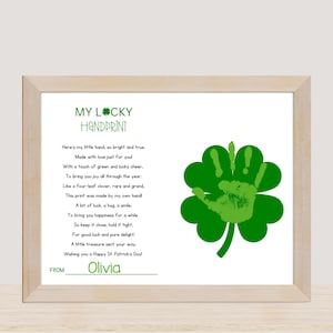 St. Patrick's Day Handprint Craft: Four-leaf Clover Poem (instant ...