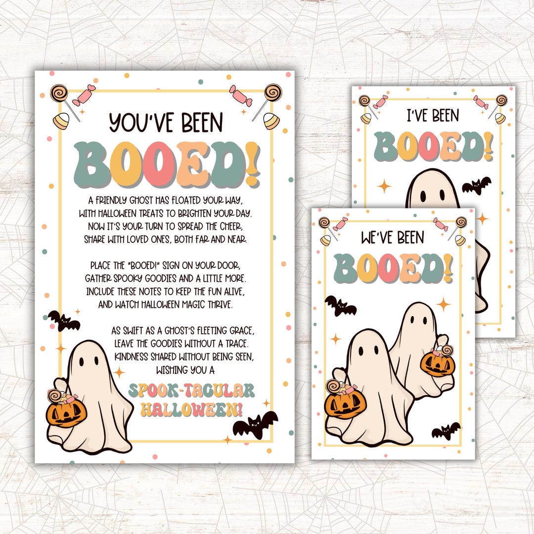 You've Been Booed Kit: Retro Ghost Halloween Printable (PDF Download ...