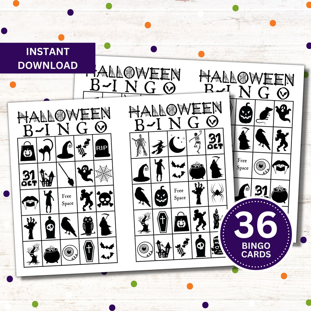 Printable Halloween Party Games, Halloween Bingo, Halloween Party Games ...