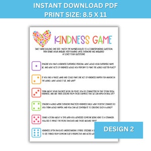Kindness Game Printable | Fun Dice Game for Kids & Adults | Instant ...