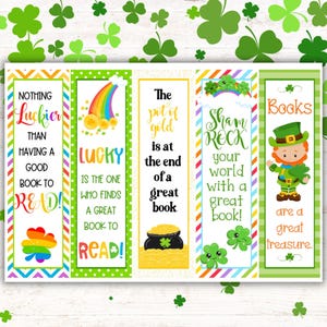 St. Patrick’s Day Bookmarks | Printable PDF | 5 Designs | Instant ...