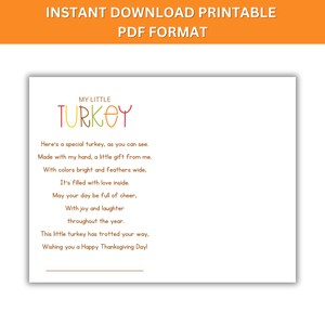 Thanksgiving Turkey Poem Handprint Printable | DIY Turkey Kids Craft ...