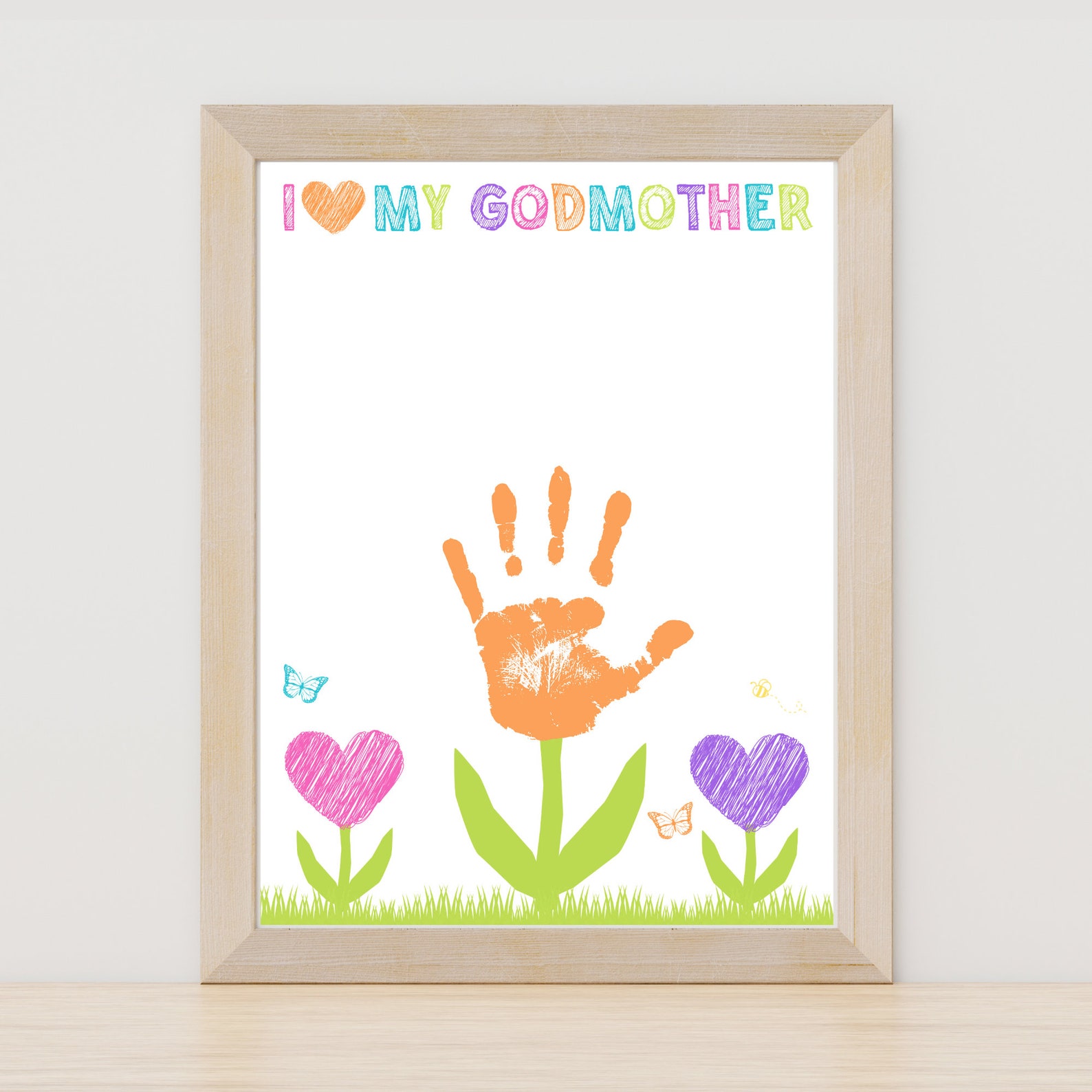 Godmother Gift - Godparents Day, I Love My Godmother Handprint Flower ...