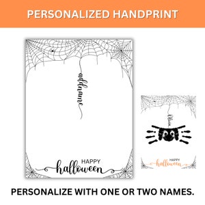 Personalized Spider Web Handprint Craft | Kids Halloween Printable ...