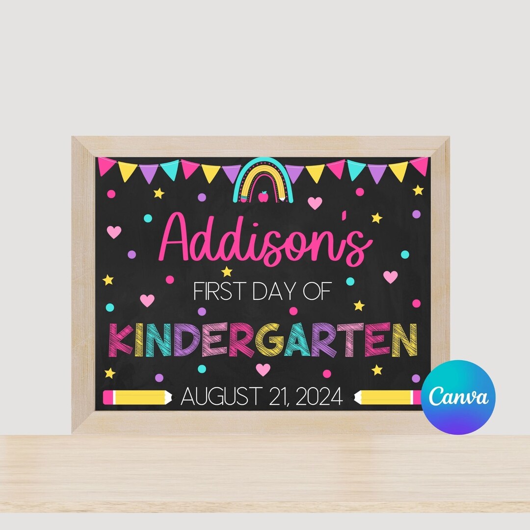 First Day of School Sign Printable, Back to School Sign Editable ...