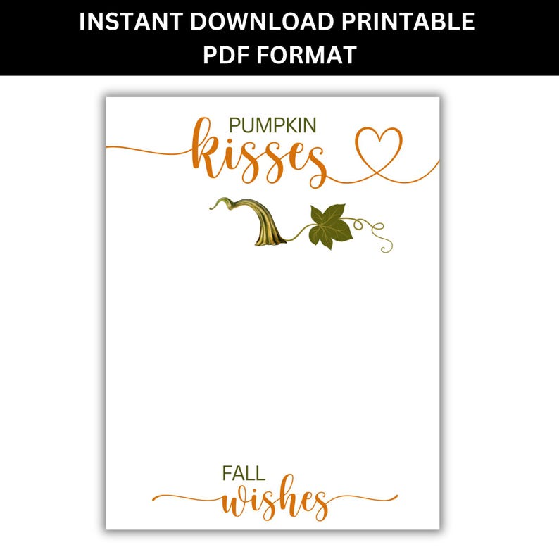 Pumpkin Kisses Fall Wishes Handprint Art Keepsake (PDF Download) - Etsy