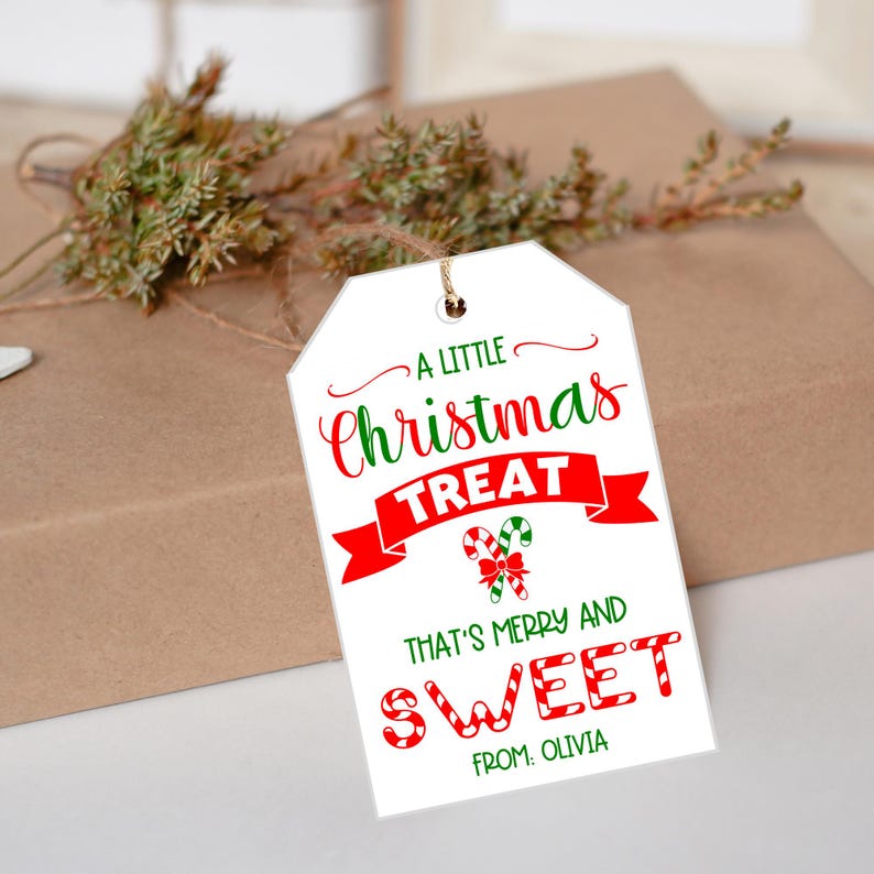 Christmas Treat Tags | Editable Canva Template (instant Download) - Etsy