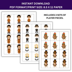 Thanksgiving Tic Tac Toe Printable Game Instant Download PDF 8.5x11 ...