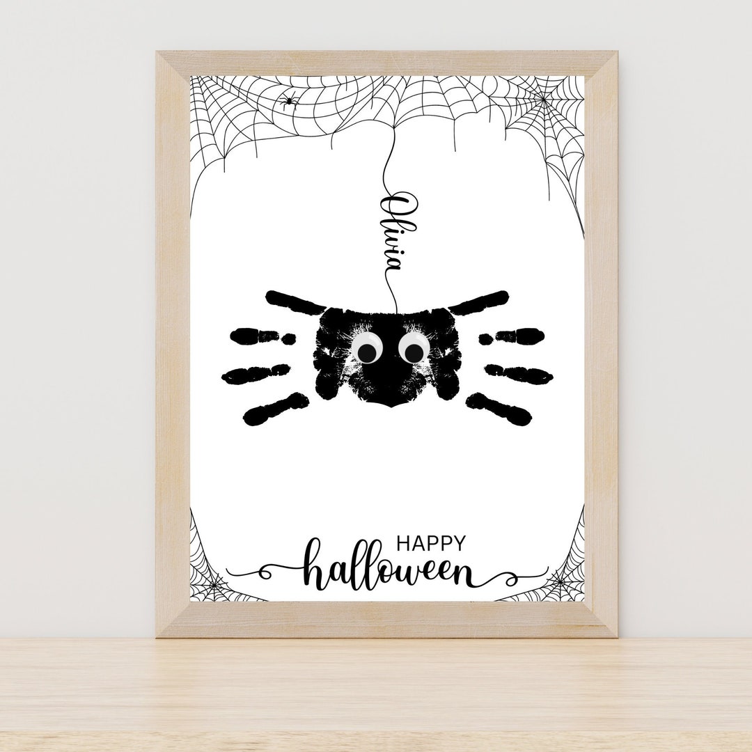 Personalized Spider Web Handprint Craft | Kids Halloween Printable ...
