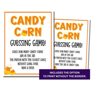Candy Corn Guessing Game, Halloween Party Games, Printable Halloween ...