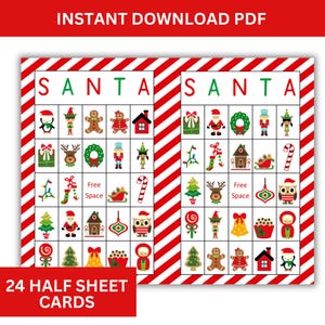Christmas Bingo Printable | Holiday Game | Santa Games | Instant ...