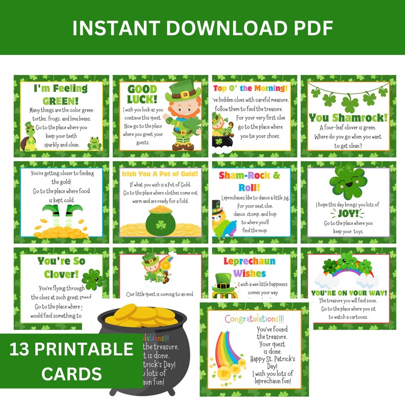 St. Patrick's Day Scavenger Hunt - Printable and Editable With 12 ...