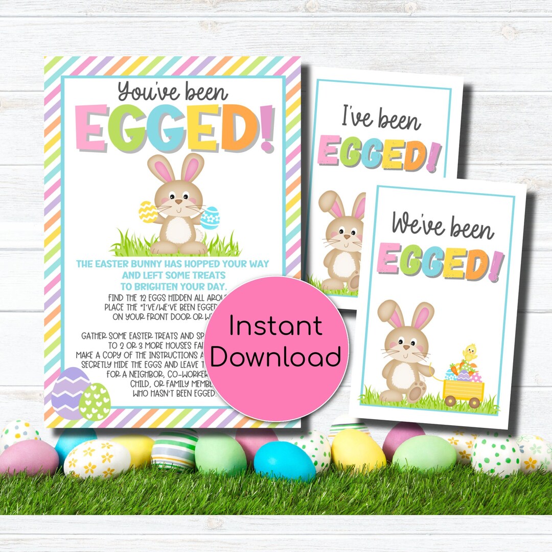 You've Been Egged Printable Easter Egg Hunt Game - Etsy