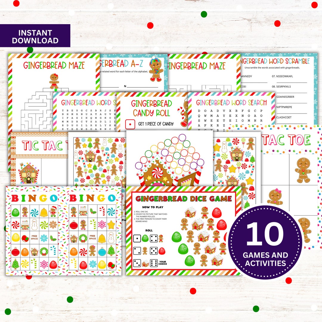 Christmas Game Bundle, Kids Christmas Party Games Printable, 10 ...