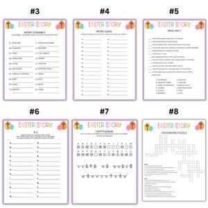 Easter Story Game Bundle - 15 Activities - Instant Download PDF - 8.5 X ...