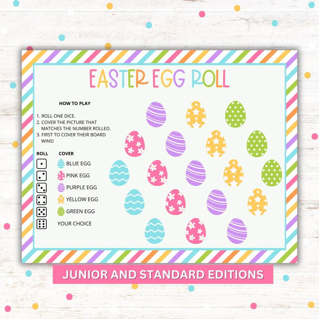 Easter Egg Roll Game Printable | Fun Easter Activity for Kids | Instant ...
