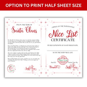Letter From Santa and Nice List Certificate, Editable Christmas ...