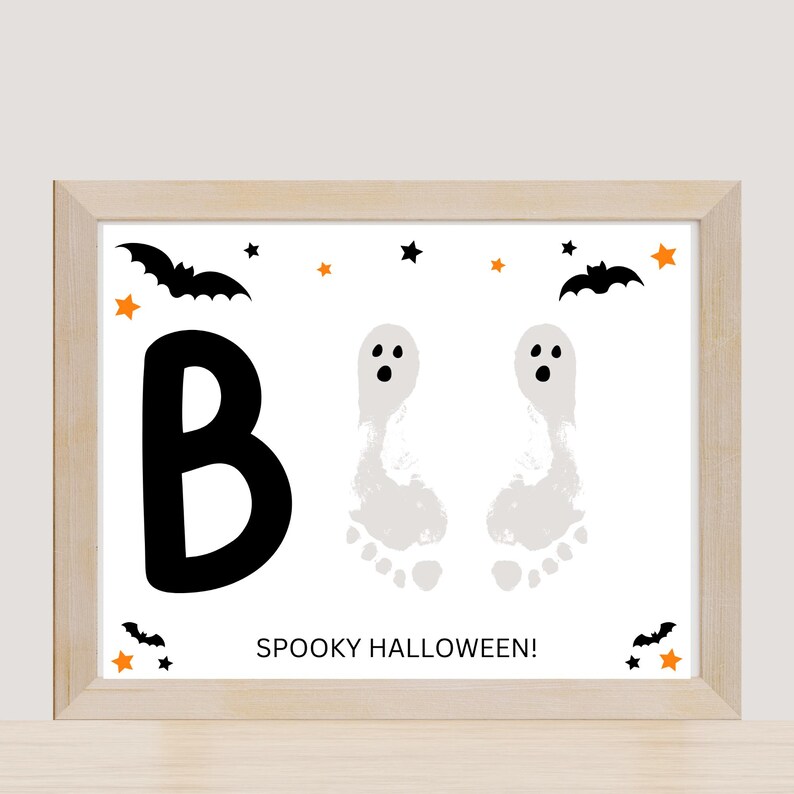 Boo Ghost Handprint Footprint Art: Halloween Keepsake (digital Download ...