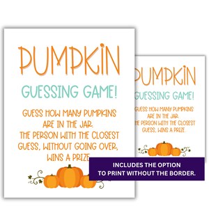 Printable Guess How Many Pumpkins Game Harvest (Download Now) - Etsy