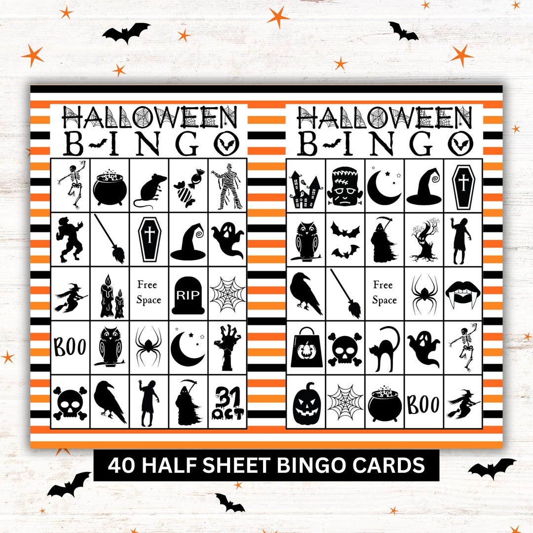 Printable Halloween Bingo, 40 Cards, PDF Download, Party & Classroom - Etsy