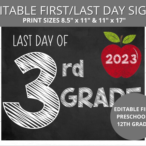 3rd Grade Sign - Etsy