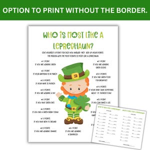 Who is Most Like a Leprechaun? | St. Patrick’s Day Game | Fun Printable ...