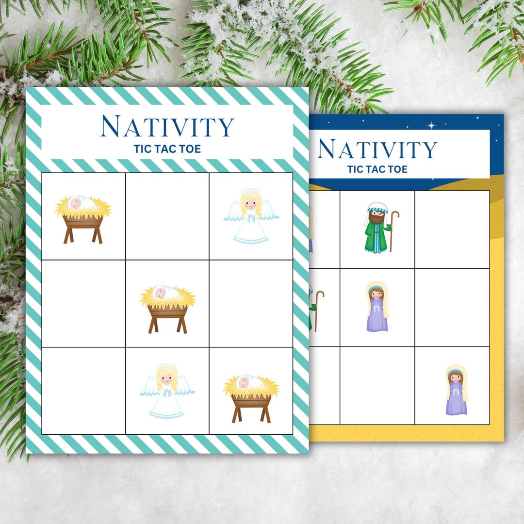 Nativity Tic Tac Toe Game | Printable Christmas Activity for Kids - Etsy