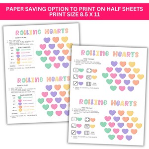 Valentine's Day Printable Games, Classroom Valentine Party, Rolling ...