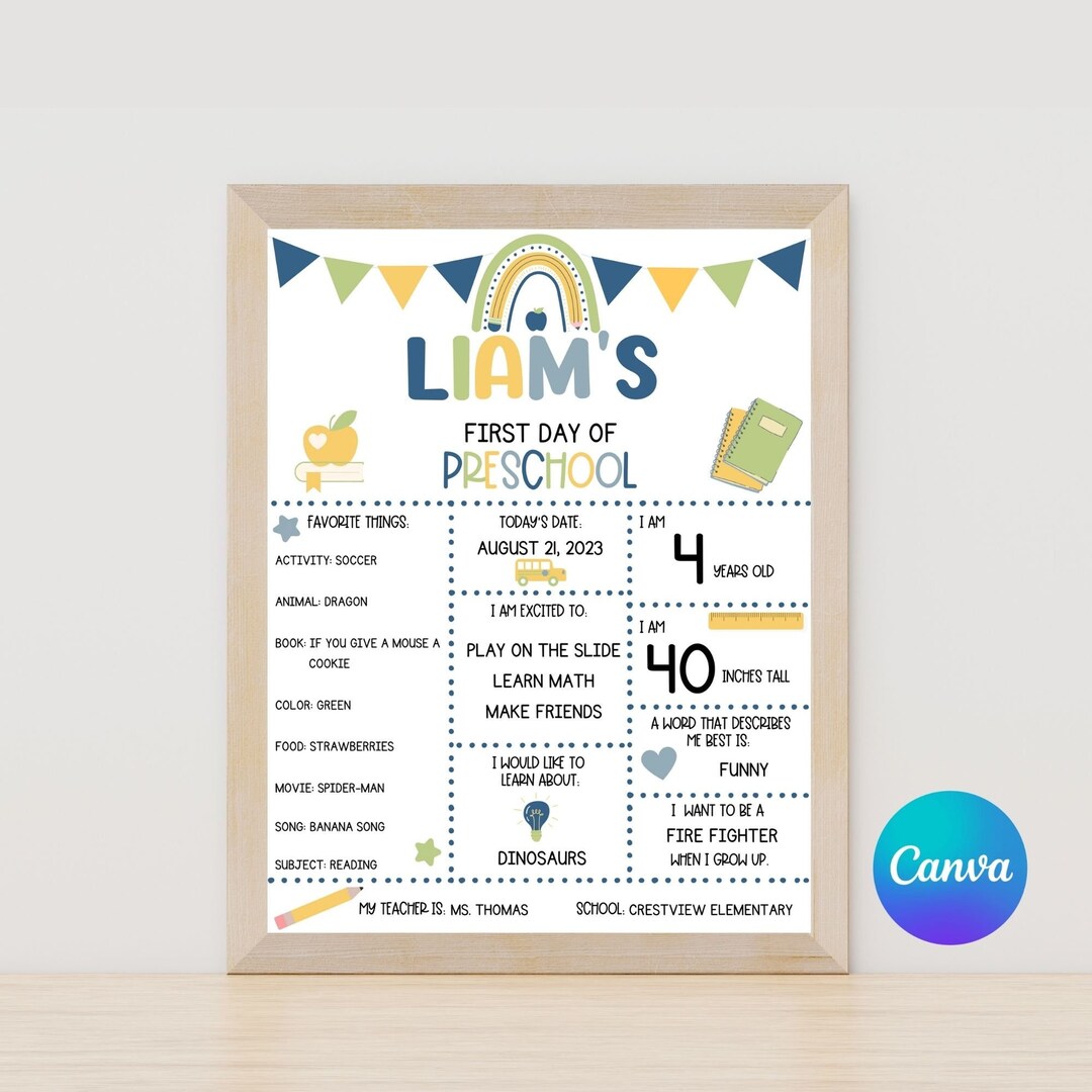 First and Last Day of School Sign, Editable Back to School Template ...