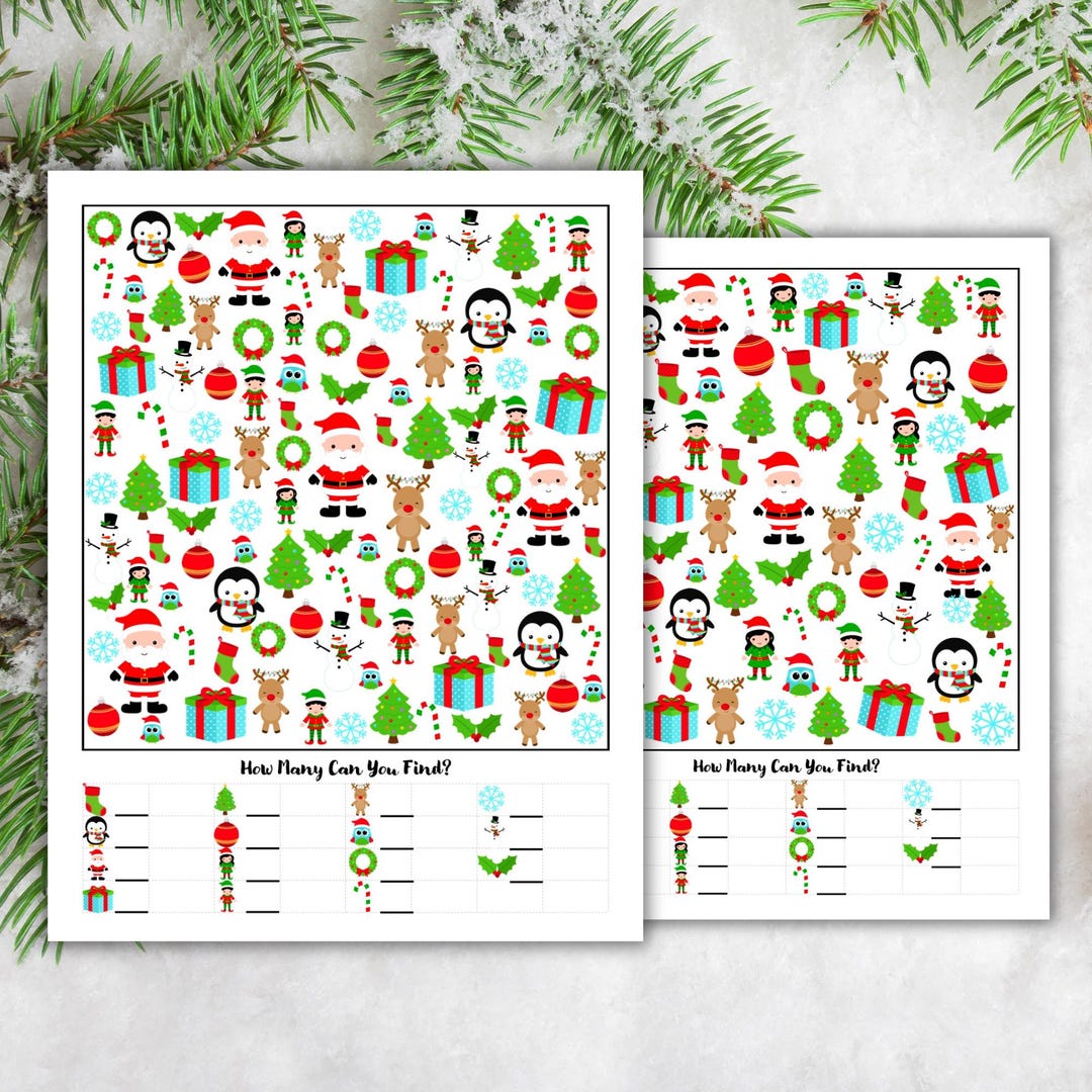 Christmas I Spy Game Printable: Holiday Party Activity (instant ...