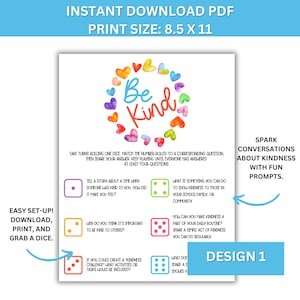 Kindness Game Printable | Fun Dice Game for Kids & Adults | Instant ...