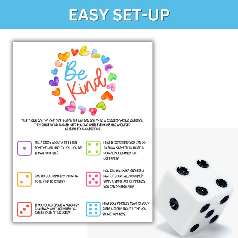 Kindness Game Printable | Fun Dice Game for Kids & Adults | Instant ...