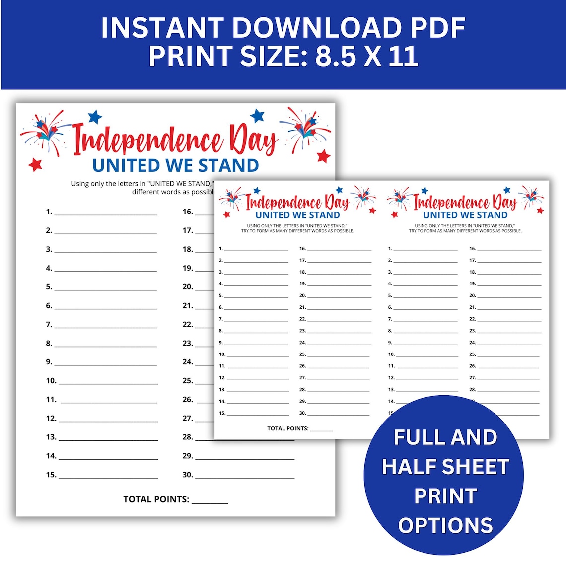 Independence Day Game Bundle: 40 Patriotic Party Activities (PDF) - Etsy