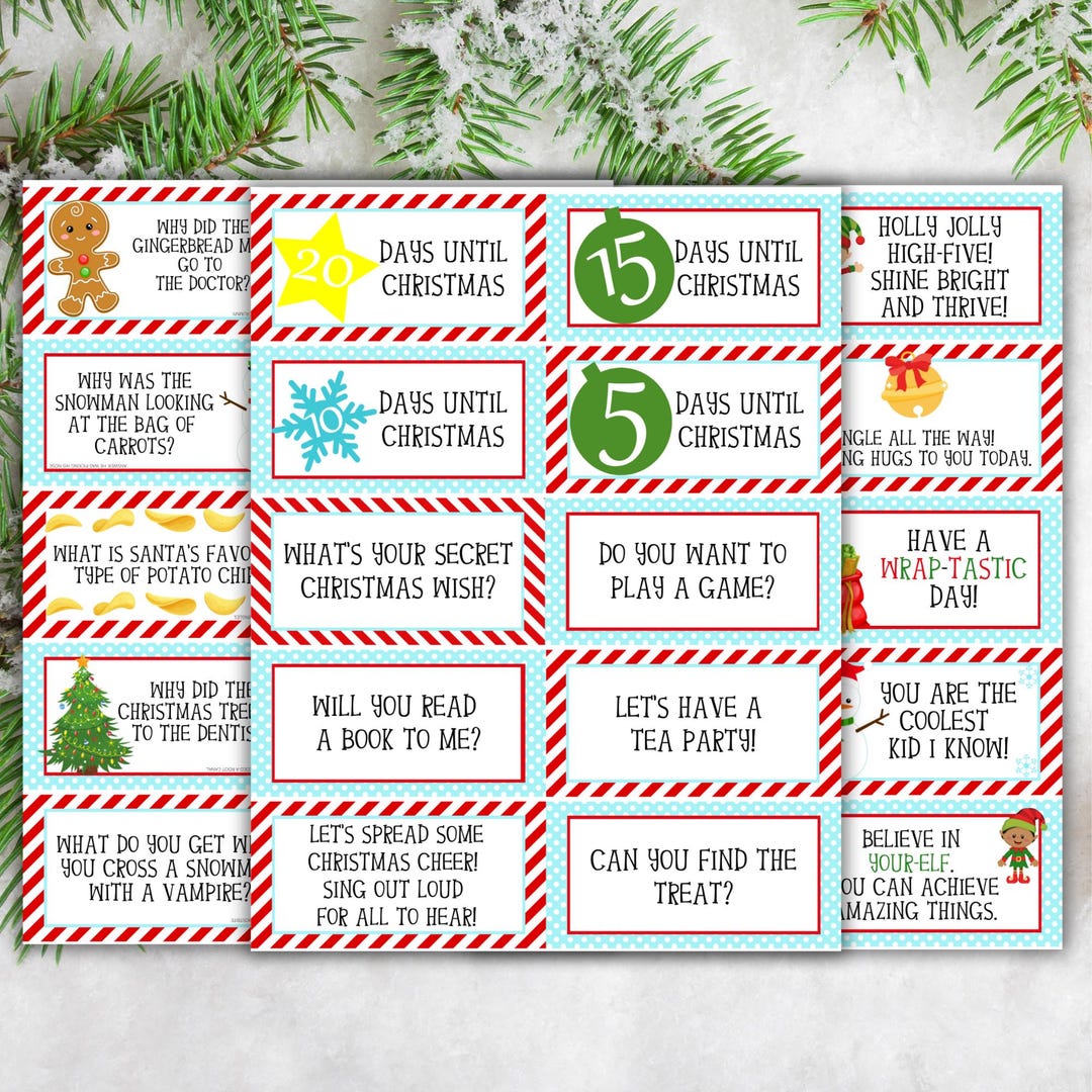Printable Elf Notes: Christmas Jokes & Kindness (PDF Download) - Etsy