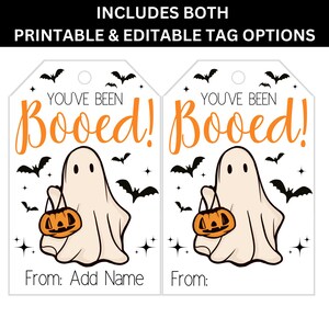 You've Been Booed Gift Tags: Retro Ghost Design (printable PDF & Canva ...