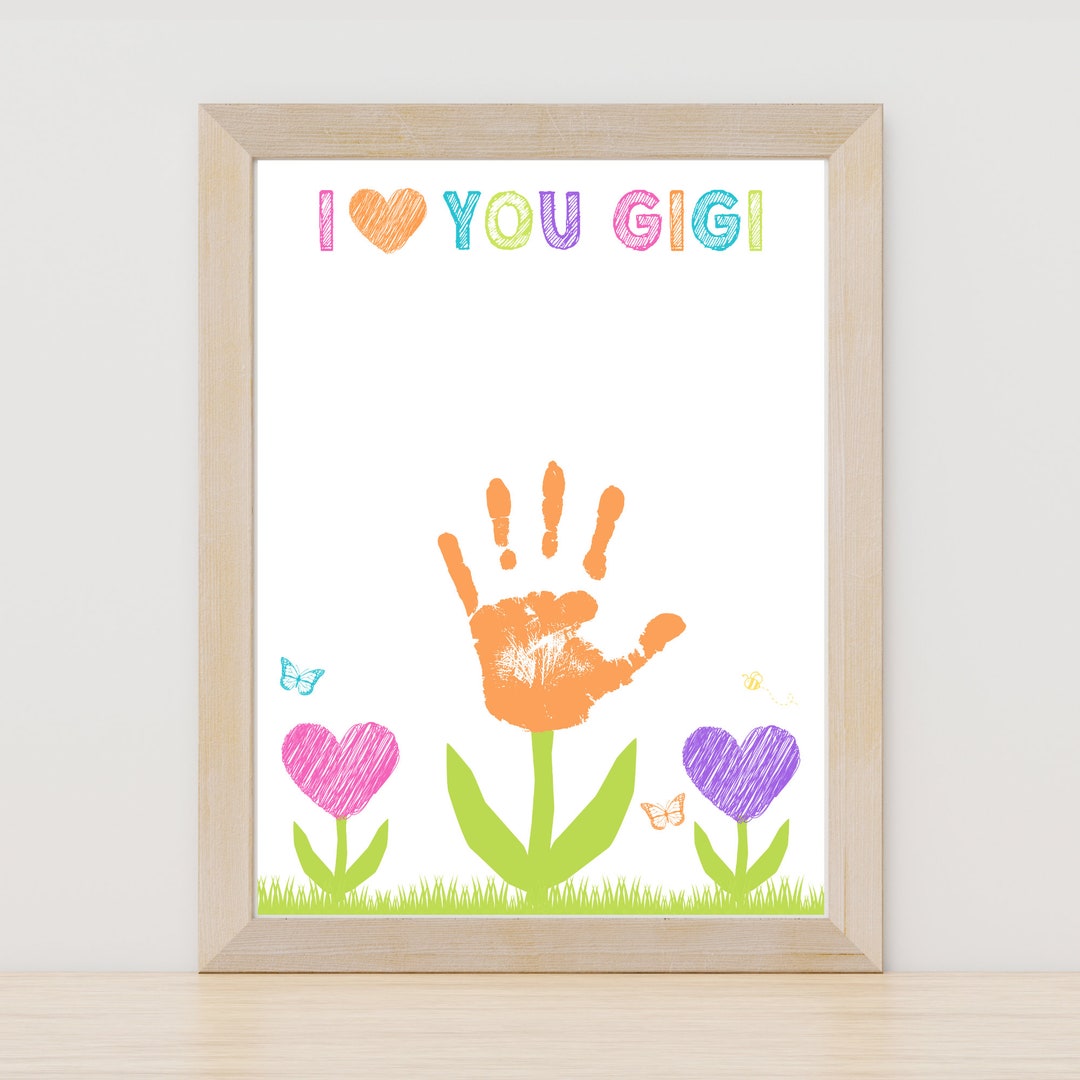Handprint Flower Art, Gigi Gift, Mother's Day Craft (instant Download ...