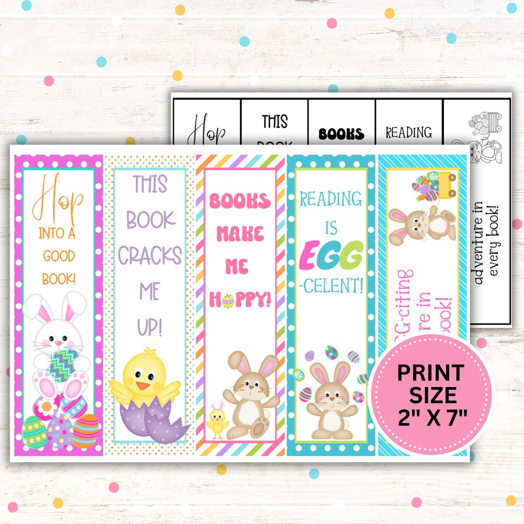 Easter Bookmark Printable - Set of 5 | Easter Coloring Page | Instant ...