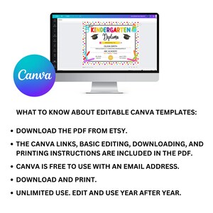 Kindergarten Graduation Bundle - Editable Canva Files - Program ...