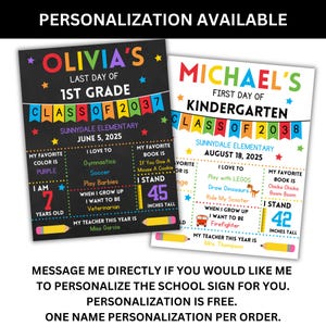 Editable School Sign Template: First & Last Day Photo Prop (canva ...