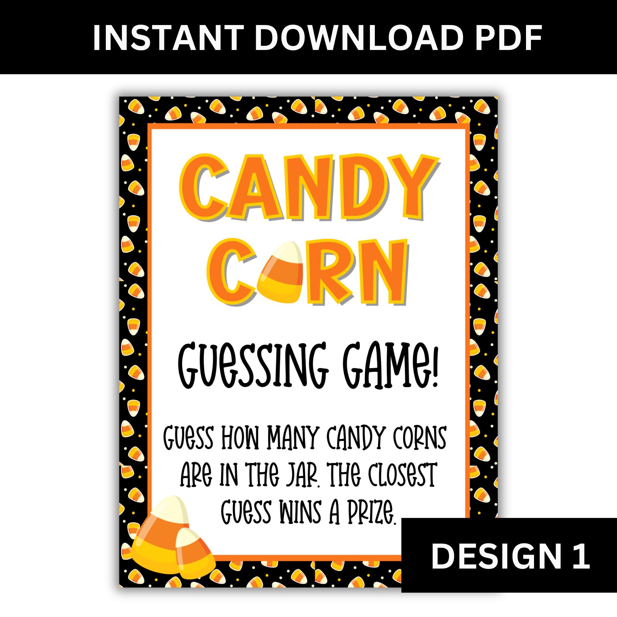 Candy Corn Guessing Game: Halloween Party, Classroom (instant PDF ...